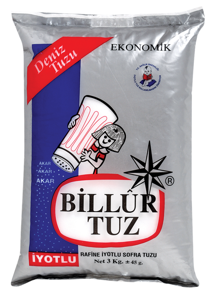 Billur İyotlu Tuz 3 Kg | Bizim Toptan