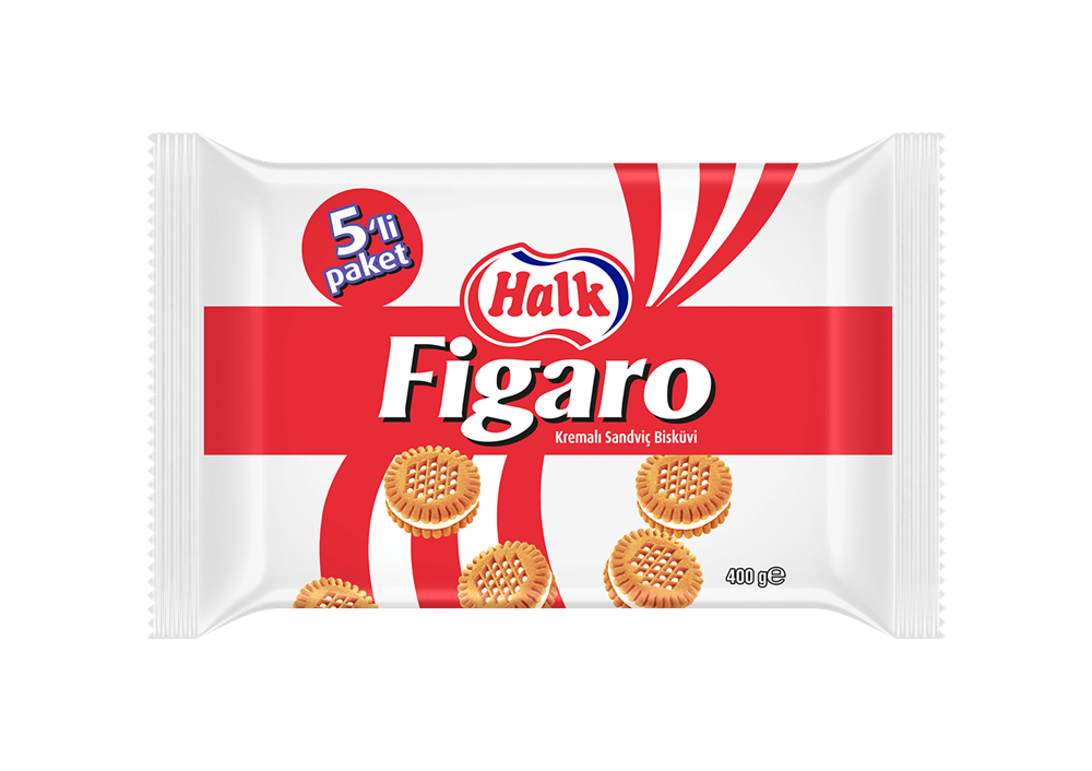 Halk Figaro Vanilya Kremalı Bisküvi 5x80 g | Bizim Toptan