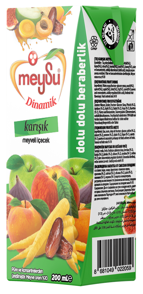 Meysu Dinamik Karışık Meyveli İçecek 200 ml 27'li | Bizim Toptan